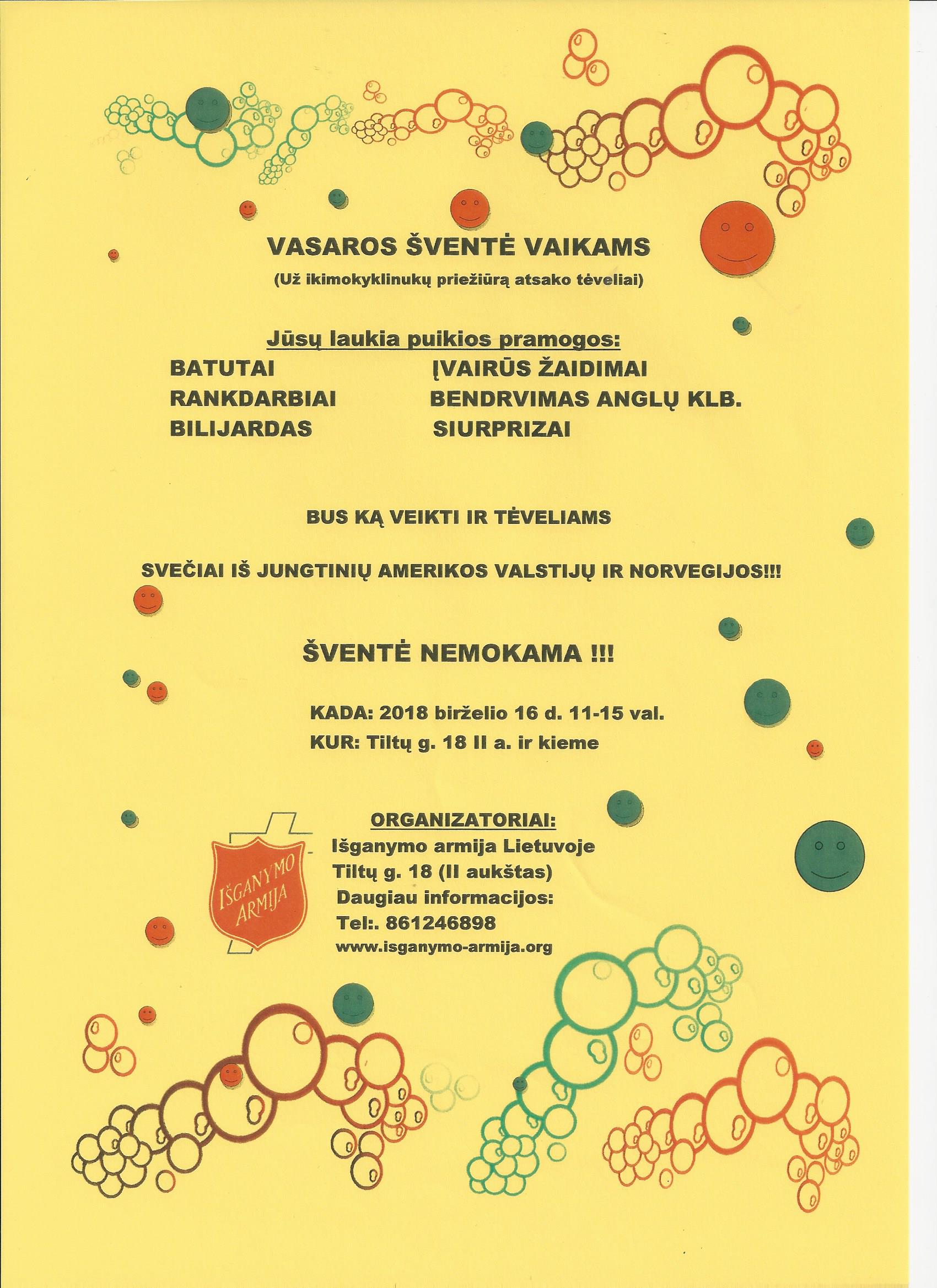 Vasaros šventė vaikams - Savaitgalio pramogos, renginiai, kelionės